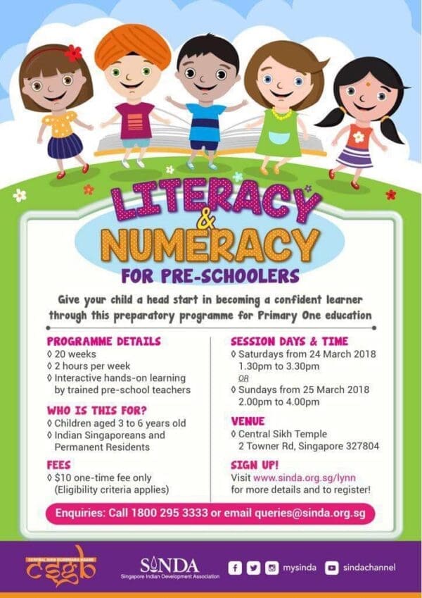 Literacy & Numeracy for Pre-Schoolers - Singapore Khalsa Association